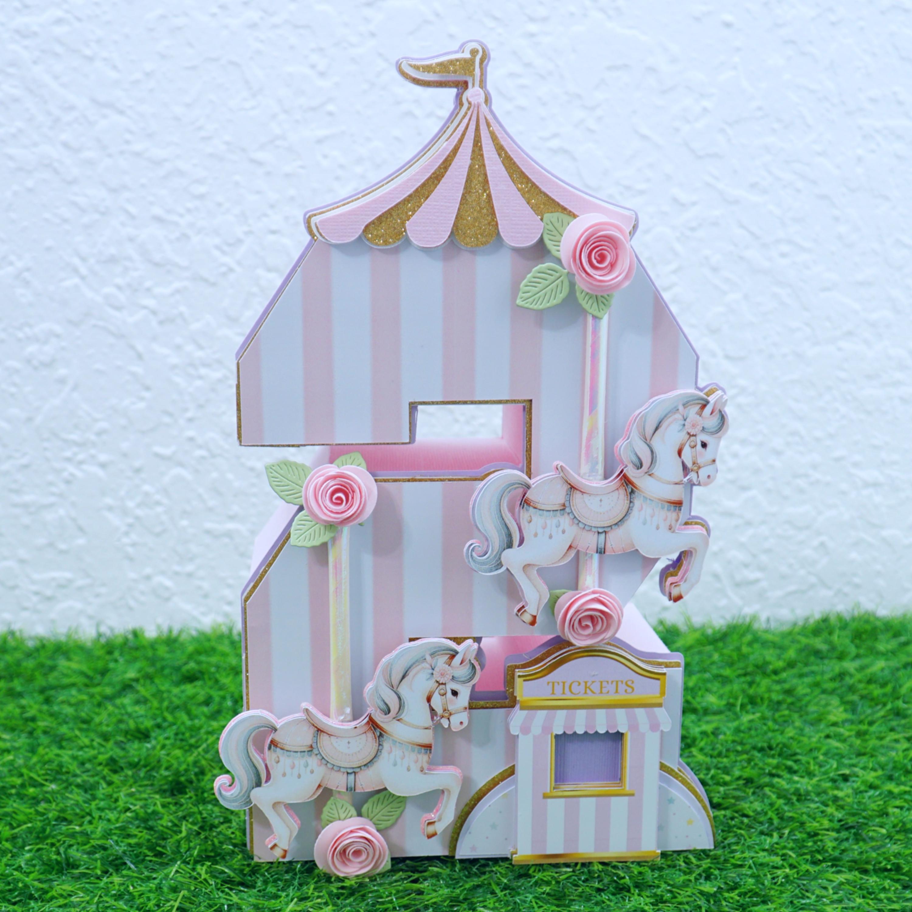 Carousel 3D Number One: Circus Birthday Decoration - Etsy