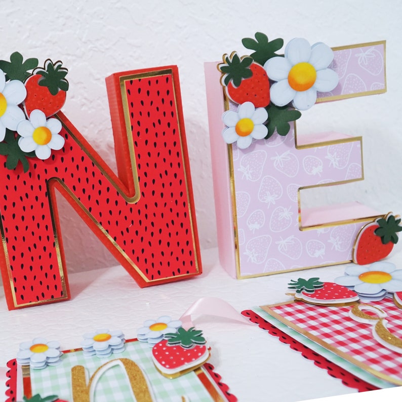 Strawberry Letters, Strawberry Shortcake, ONE Birthday, Personalized ...