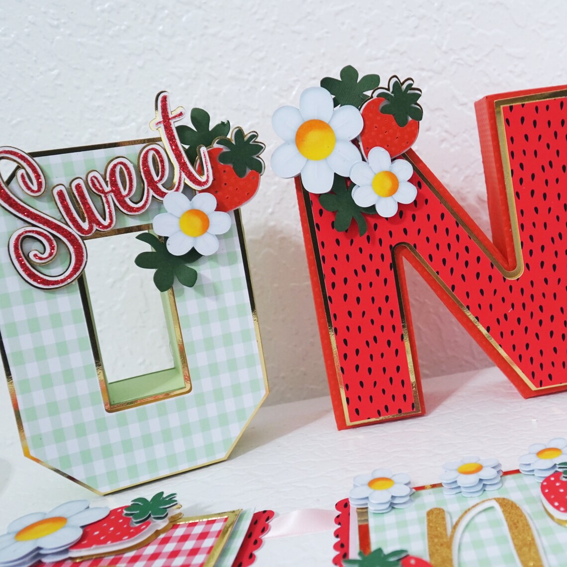 Strawberry Letters, Strawberry Shortcake, ONE Birthday, Personalized ...