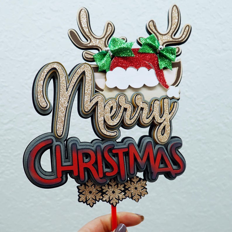 Cake Topper Merry Christmas - Etsy