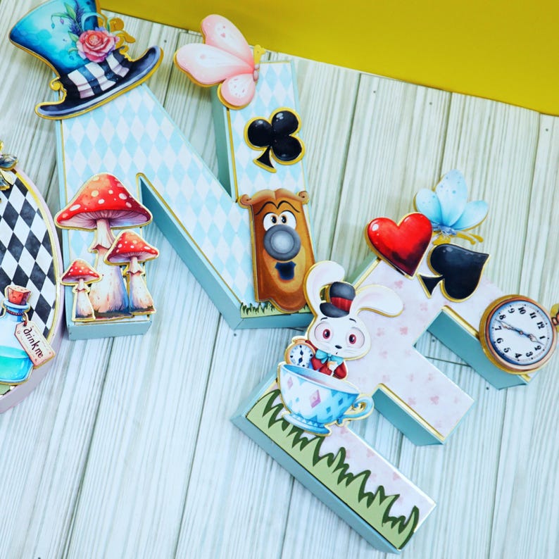 Alice in Wonderland 3D Letter: Mad Hatter Tea Party Decor - Etsy