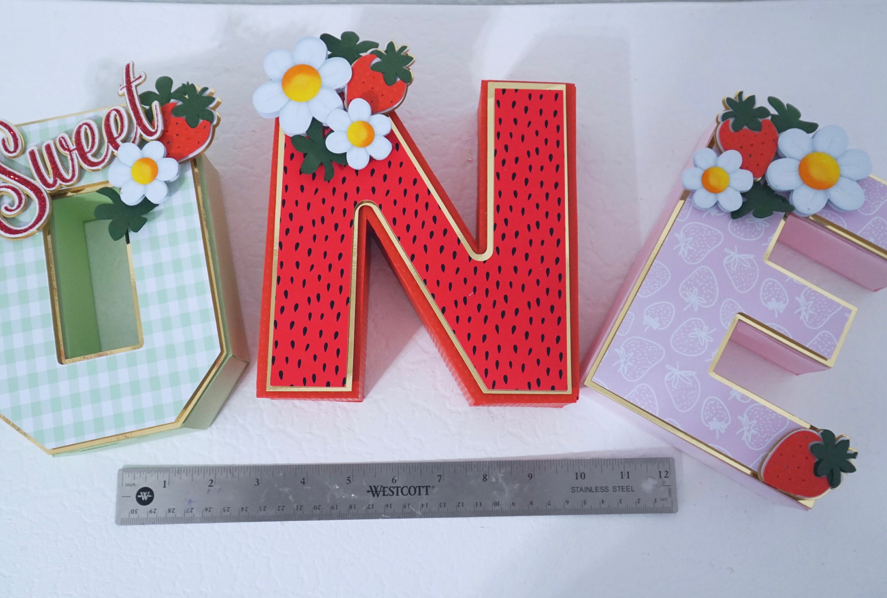 Strawberry Letters, Strawberry Shortcake, ONE Birthday, Personalized ...