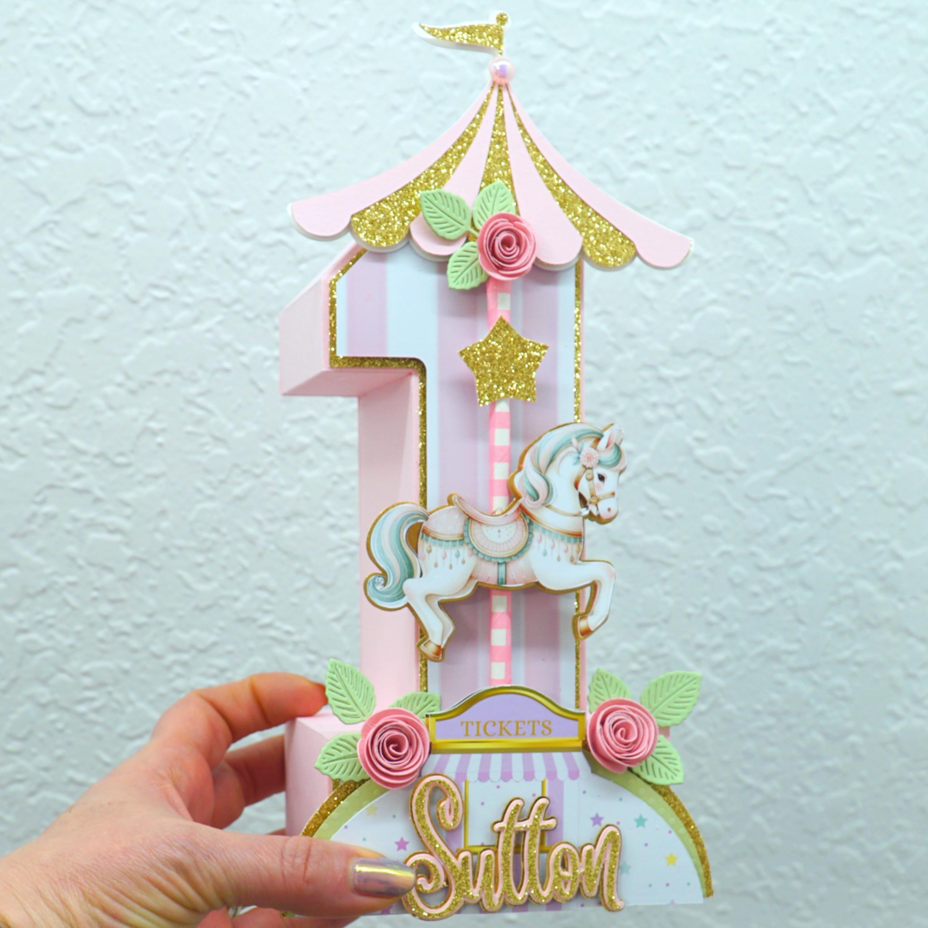 Carousel 3D Number One: Circus Birthday Decoration - Etsy