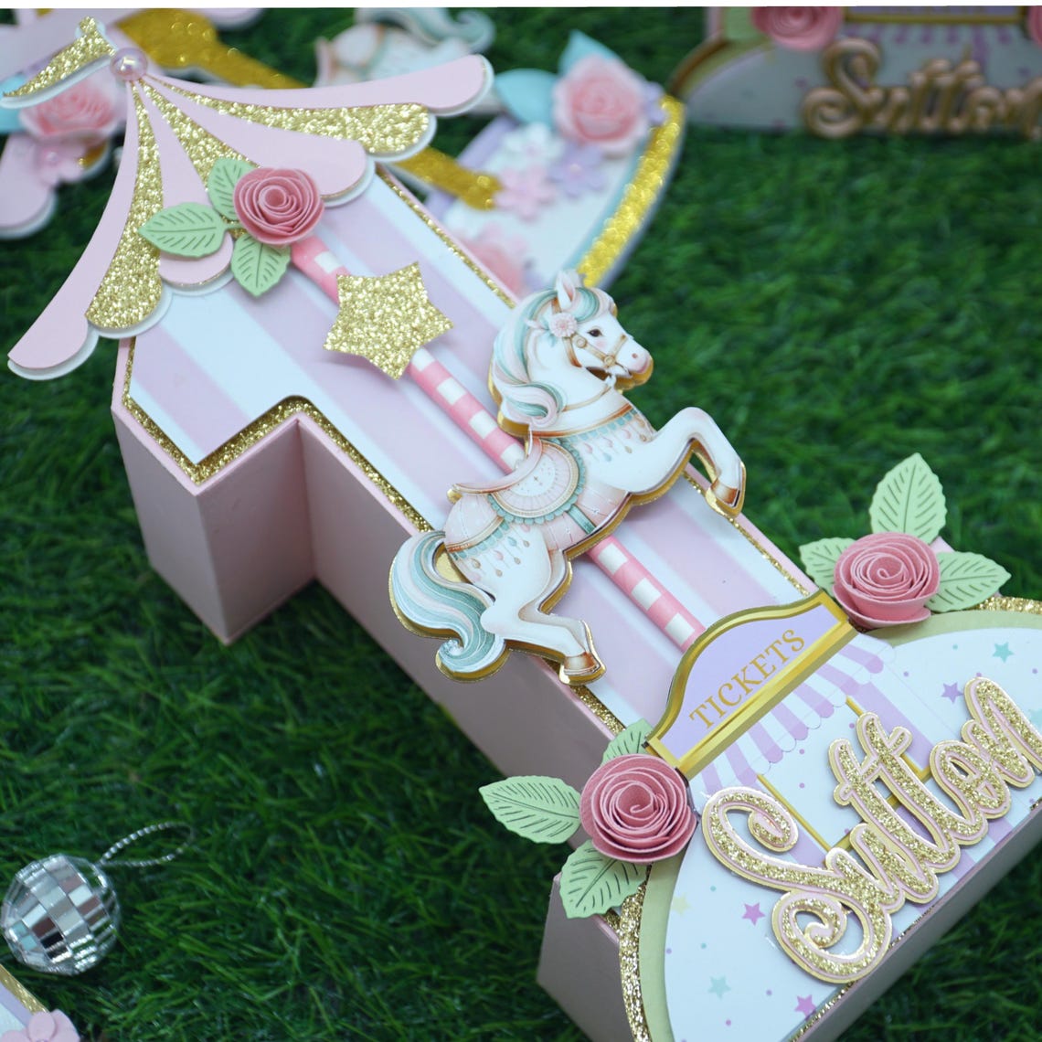 Carousel 3D Number One: Circus Birthday Decoration - Etsy