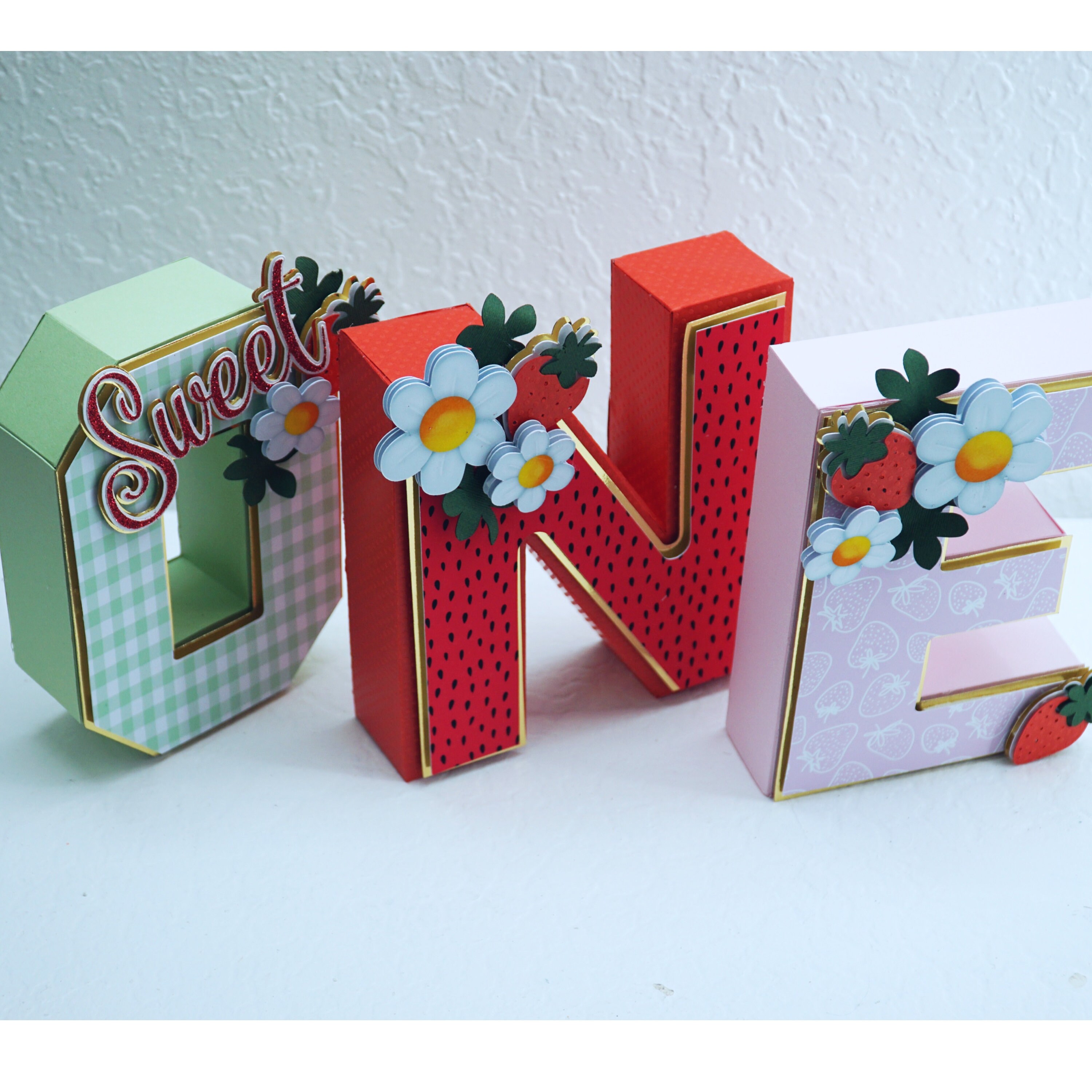 Strawberry Letters, Strawberry Shortcake, ONE Birthday, Personalized ...