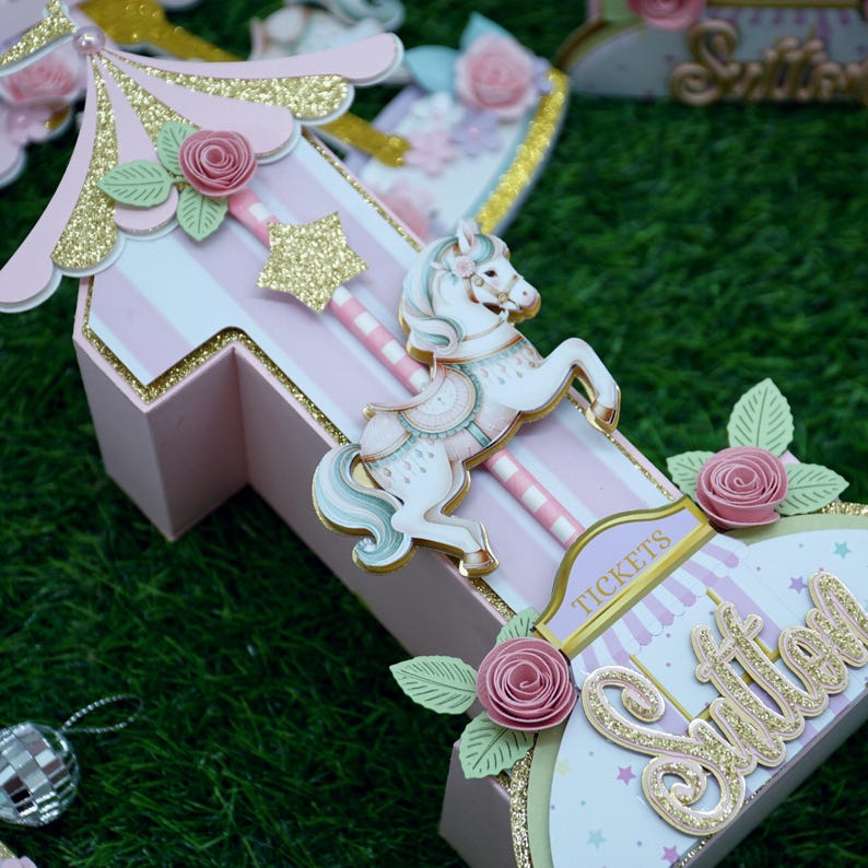 Carousel 3D Number One: Circus Birthday Decoration - Etsy