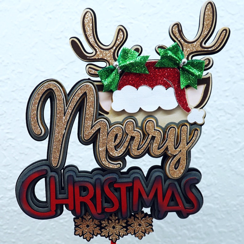 Cake Topper Merry Christmas - Etsy