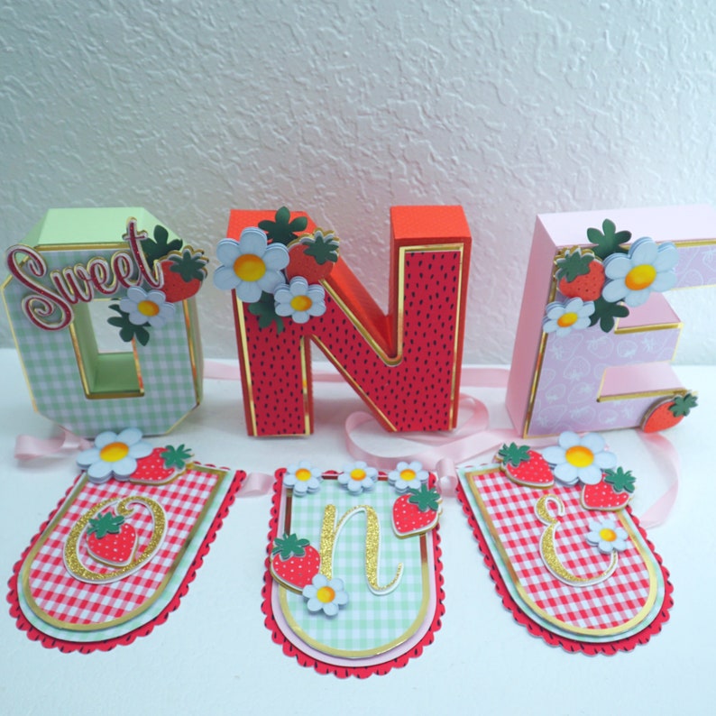 Strawberry Letters, Strawberry Shortcake, ONE Birthday, Personalized ...