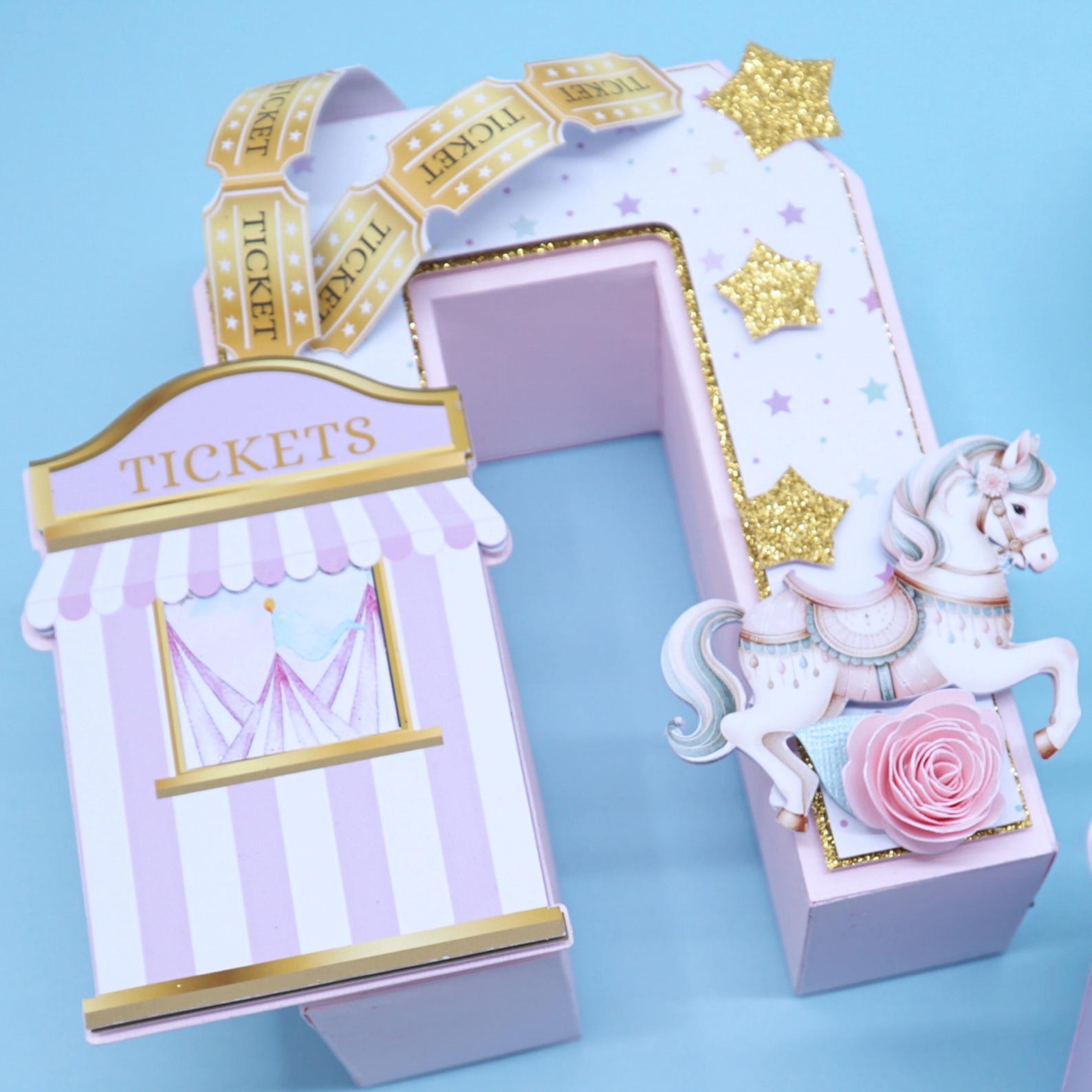 Carousel 3D Letter ONE: Magical 1st Birthday Party Decoration - Etsy