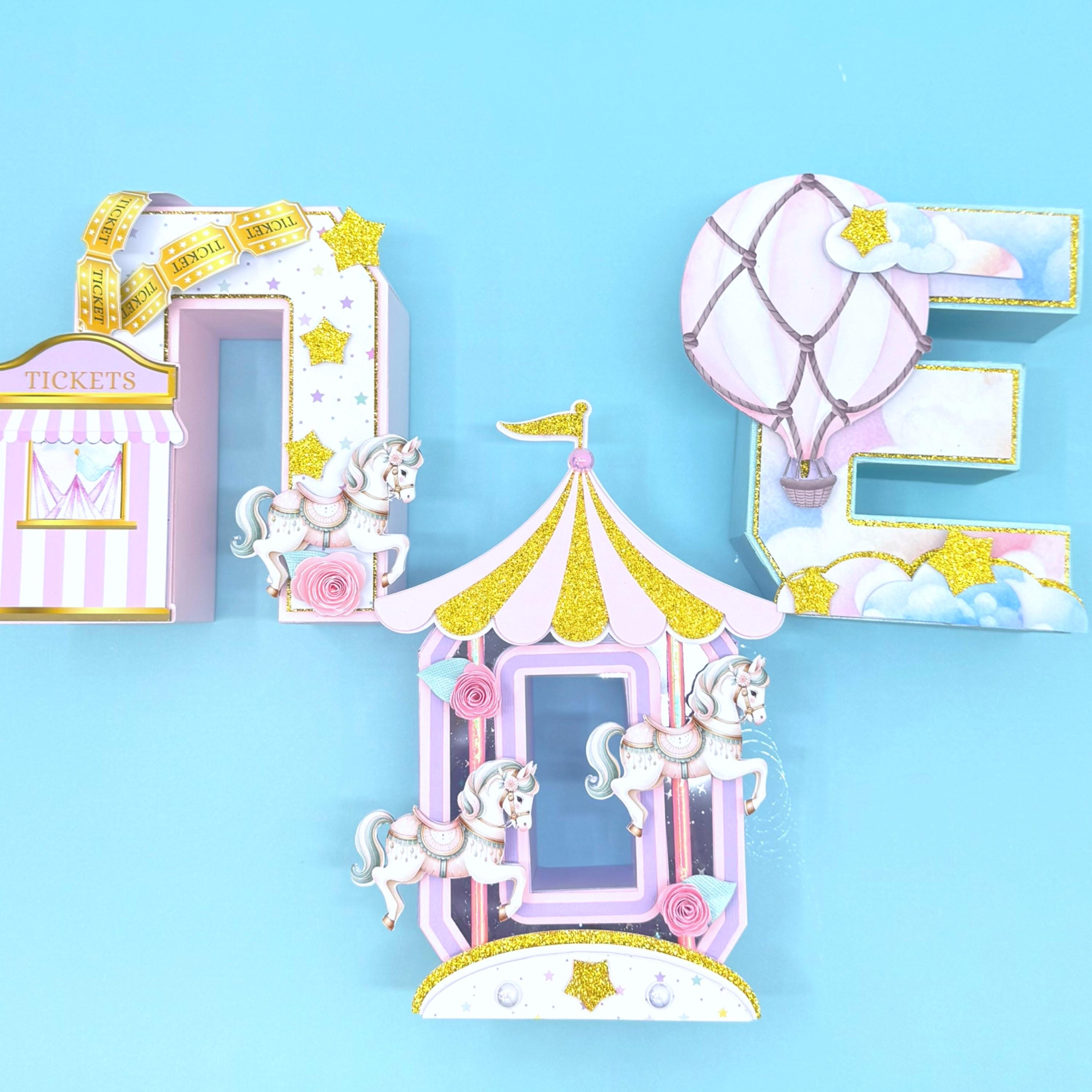 Carousel 3D Letter ONE: Magical 1st Birthday Party Decoration - Etsy