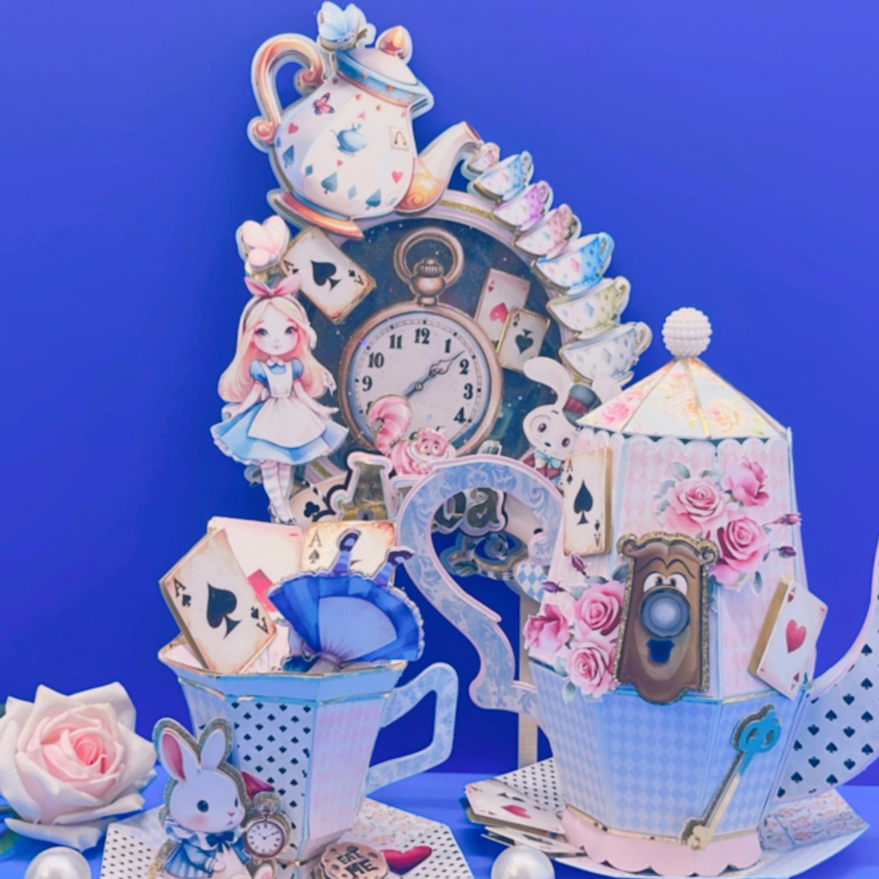 Mad Hatter Teapot Centerpiece: Handmade Cardstock Tea Party - Etsy