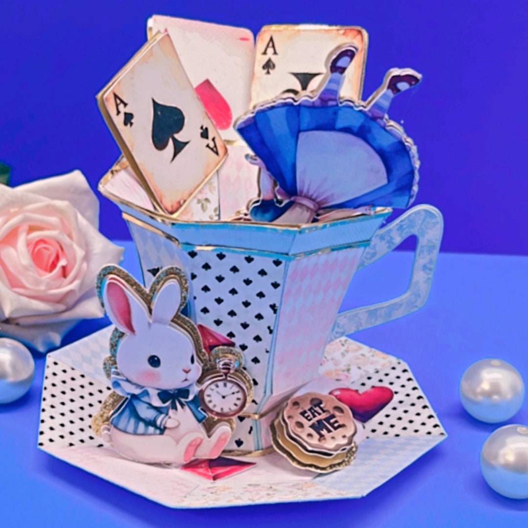 Whimsical Tea Party Cups and Saucers Alic in Wonderland - Etsy