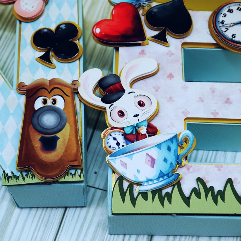 Alice in Wonderland 3D Letters , Alice in Wonderland Birthday Party ...