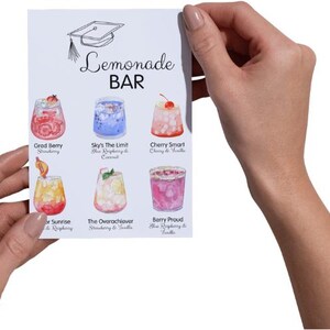 Graduation Lemonade Bar Sign | Canva Template | Printable Party Drink ...