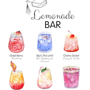 Graduation Lemonade Bar Sign | Canva Template | Printable Party Drink ...