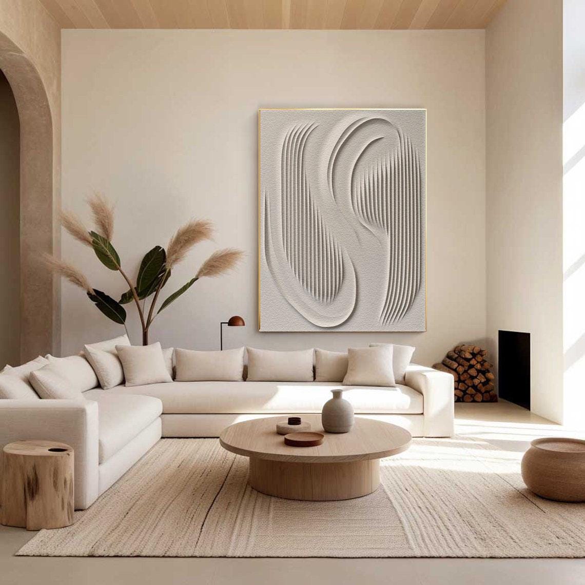 Abstract Beige Textured Painting,large Beige 3D Texture Wall Art,beige ...