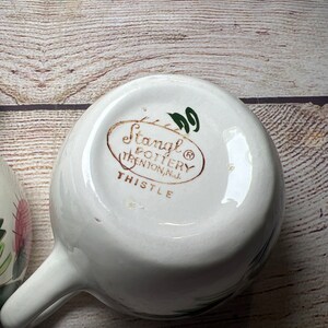 Vintage Stangl Pottery Thistle Pattern Creamer Sugar Set Lid Pink Green ...