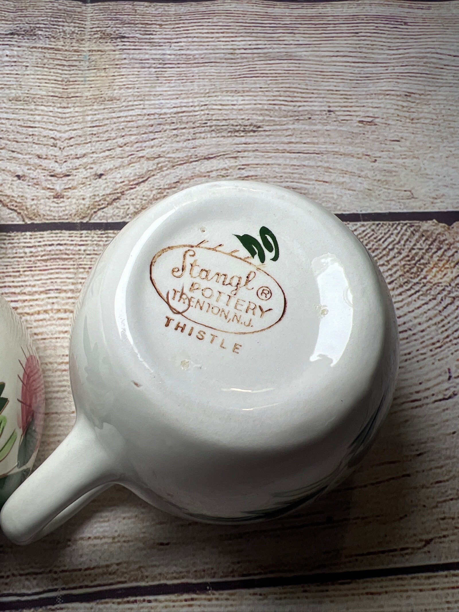 Vintage Stangl Pottery Thistle Pattern Creamer Sugar Set Lid Pink Green ...