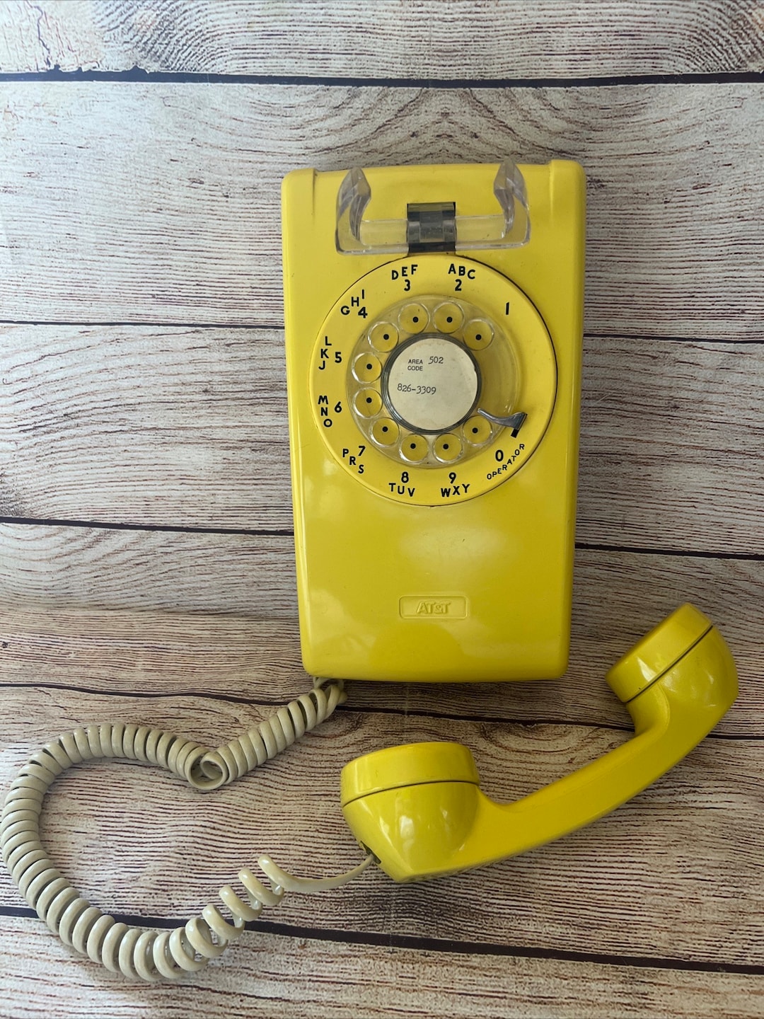 Vintage Western Electric AT&T Bright Yellow Rotary Wall Phone Untested ...