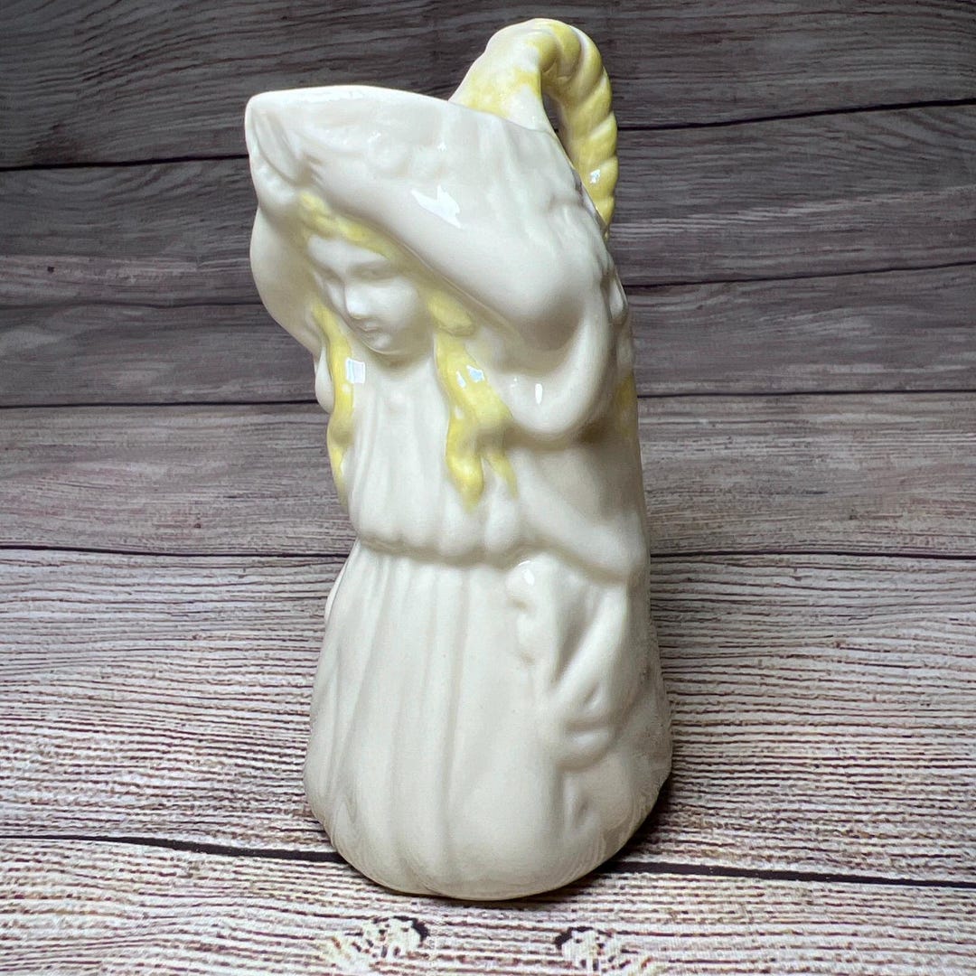 Vintage Belleek Undine Maiden Girl Pitcher 5x2” Porcelain Green Mark - Etsy