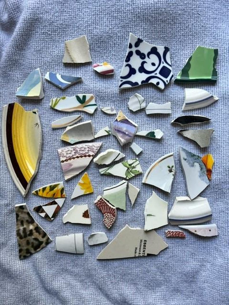 Broken Ceramic Glass- Mixed Colors and Patterns 2 Lb - Etsy