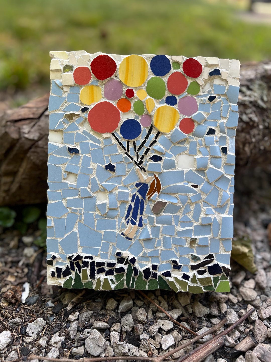 Recycled Mosaic Art Shes the Ballon Lady - Etsy