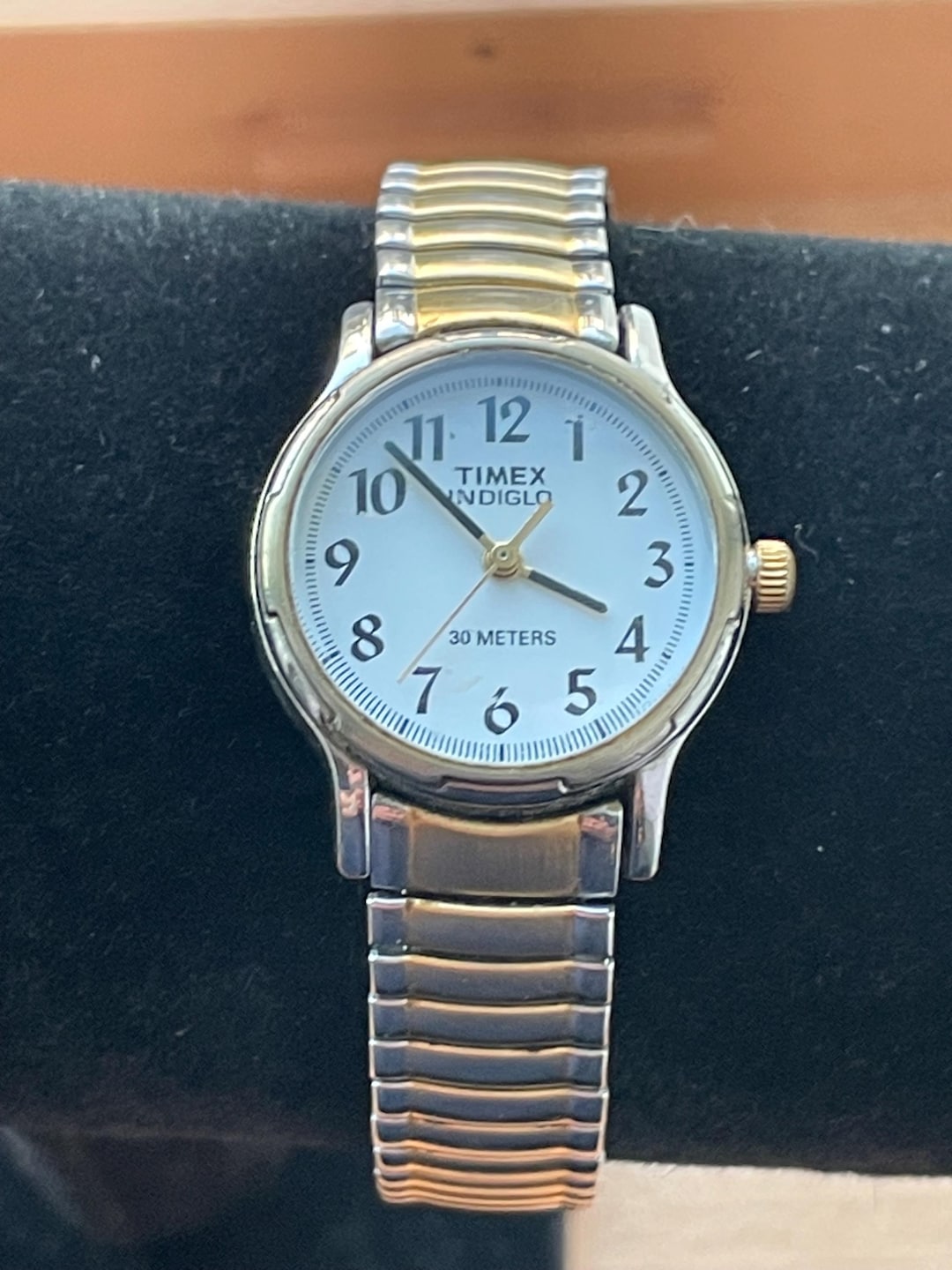 TIMEX INDIGLO Watch 30 Meters Stainless Steel Glows in Dark Water ...