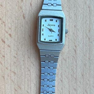 Vintage Watch JAPONA Swiss Quartz Silver Tone Stainless Steel New ...