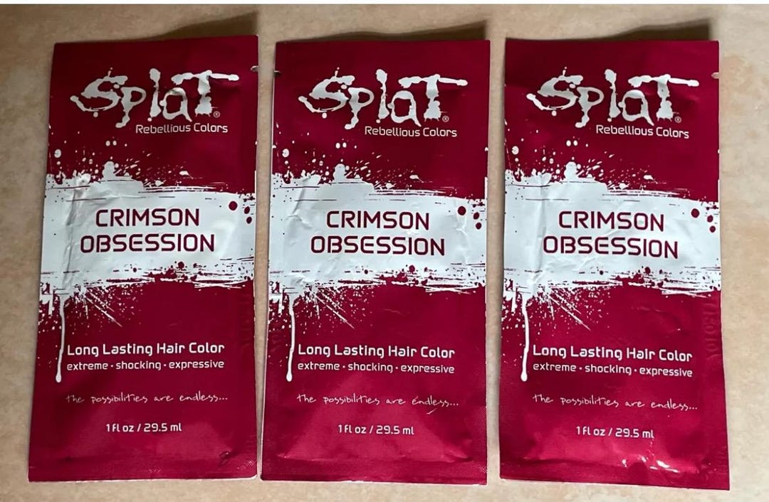 SPLAT Hair Dye RED Crimson Obsession Color 3 Semi Permanent 1oz Packs ...