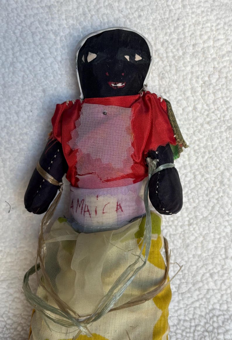 Vintage Doll Jamaican JAMAICAN Folk Art RAGDOLL 8" Rag Doll Gift Folk ...