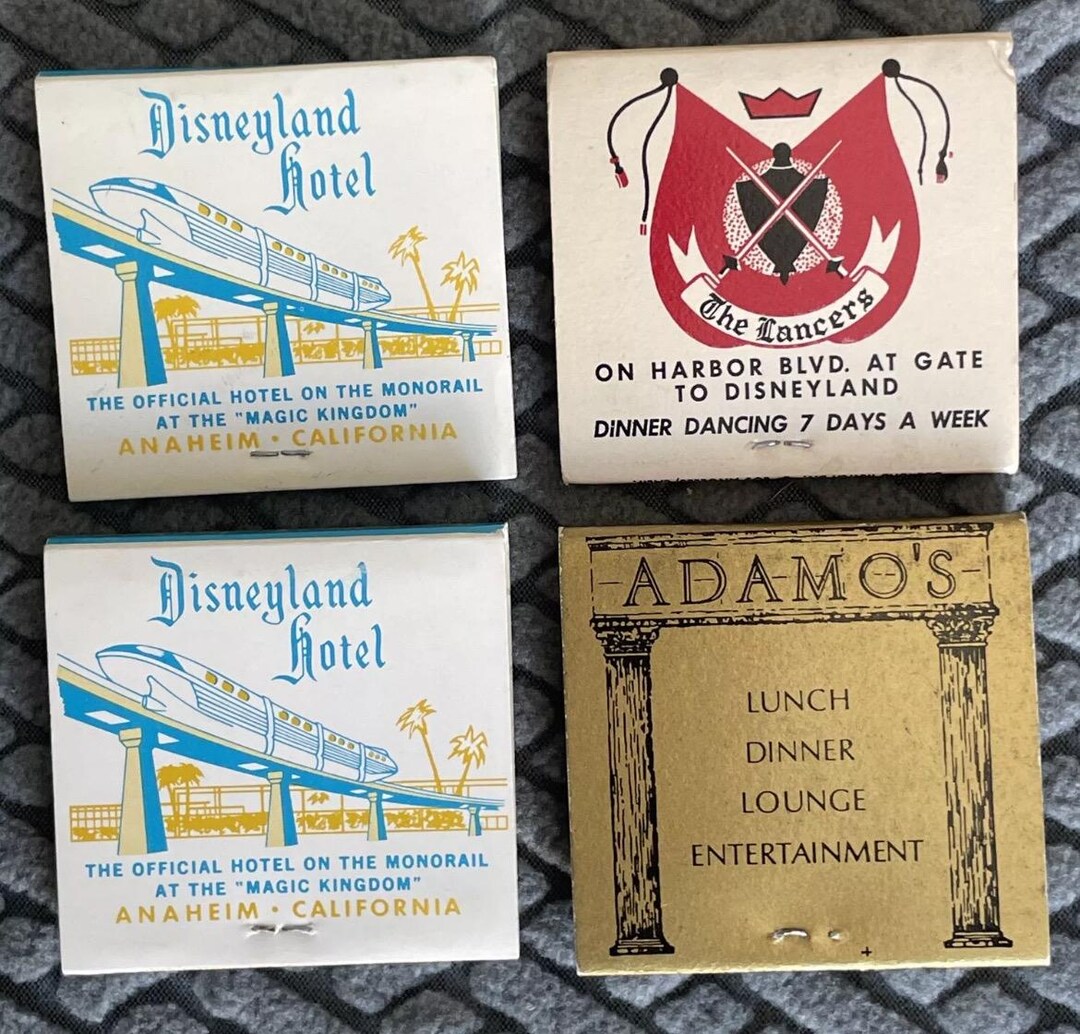 4 Vintage Disney Disneyland Hotel Adamo's the Lancer's Restaurant ...