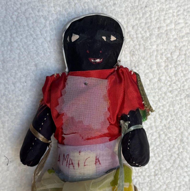 JAMAICAN DOLL Handmade Folk Art RAGDOLL Vintage 8 Rag Doll Gift Folk ...