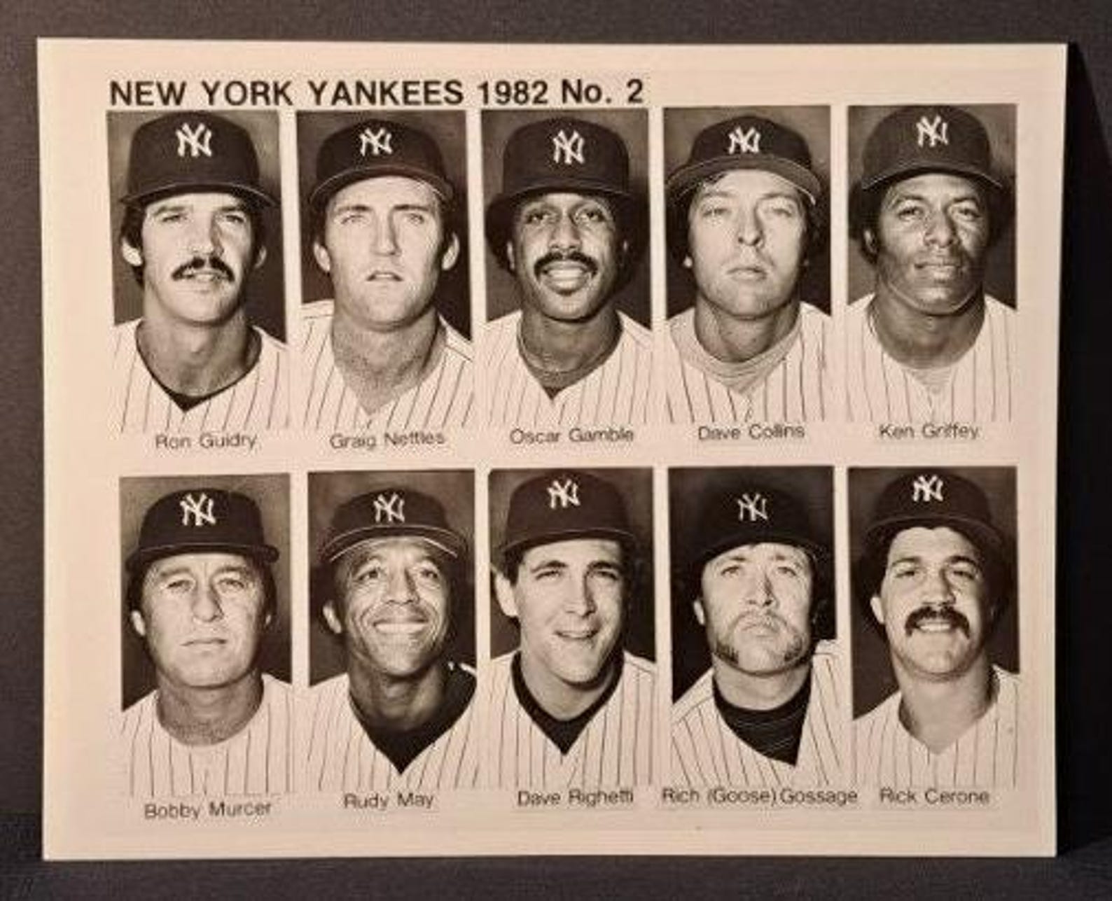 YANKEES Press PHOTOS MLB Release 1982 New York Team Issued Headshot ...