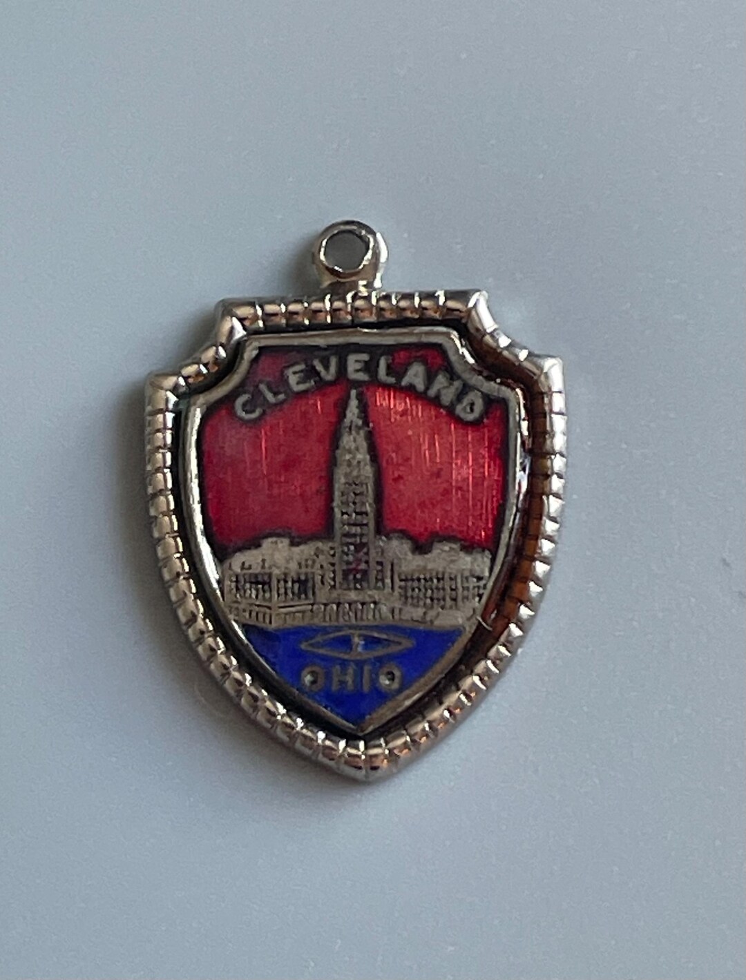 Vintage Cleveland Ohio Sterling Silver Crest Enamel Charm Public Square ...