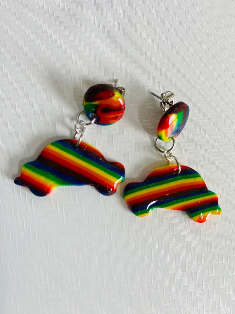 Polymer and Resin Pride Car Earrings - Etsy
