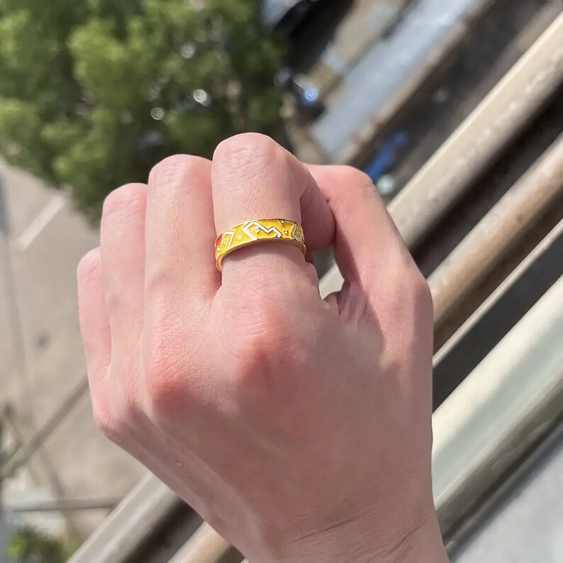 Zenitsu Inspired Ring Unique Anime Jewelry Gift Demon Slayer Jewellery ...