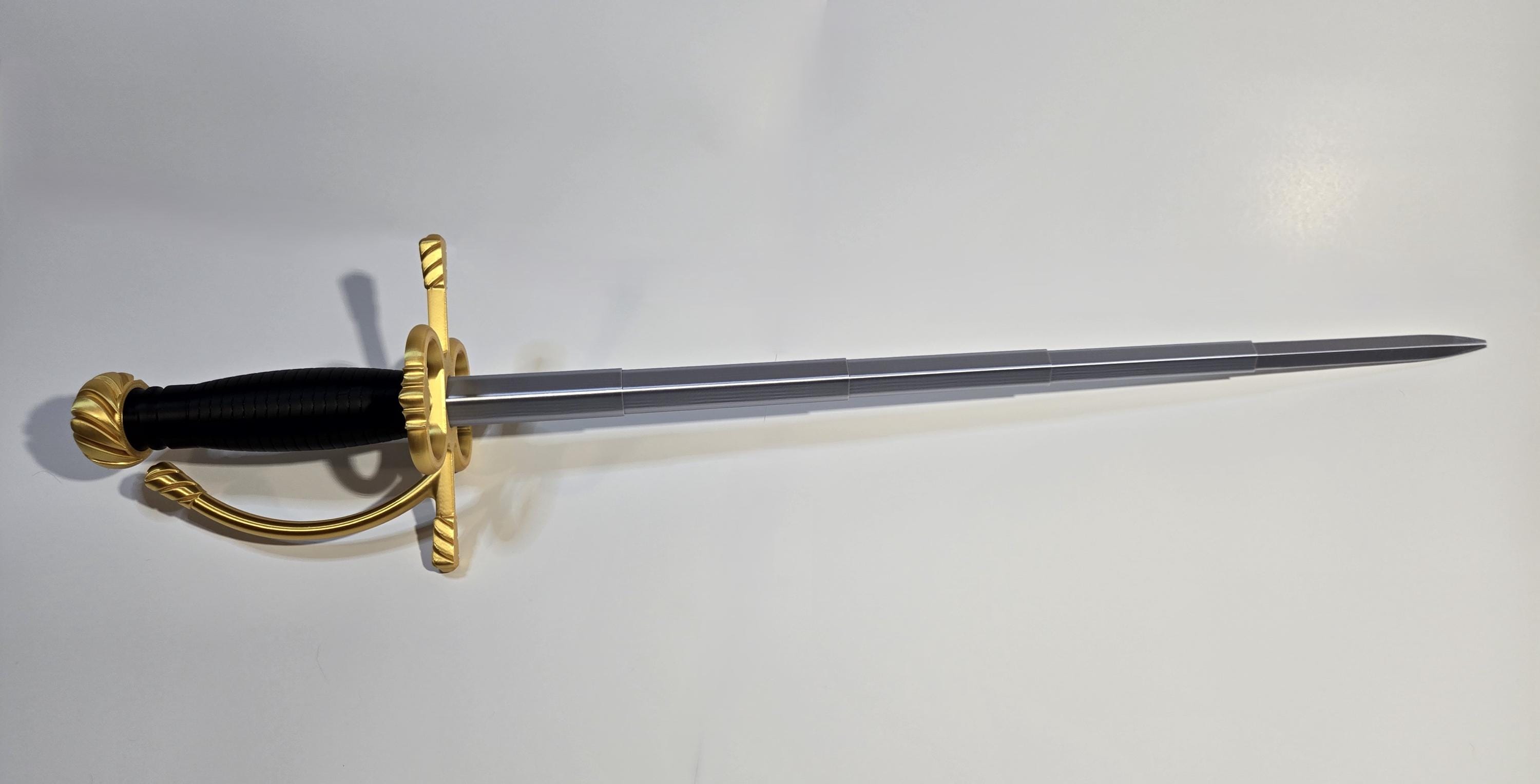 3D Printed Collapsible Rapier, Pirate Sword, Cosplay, Ren Faire Sword ...