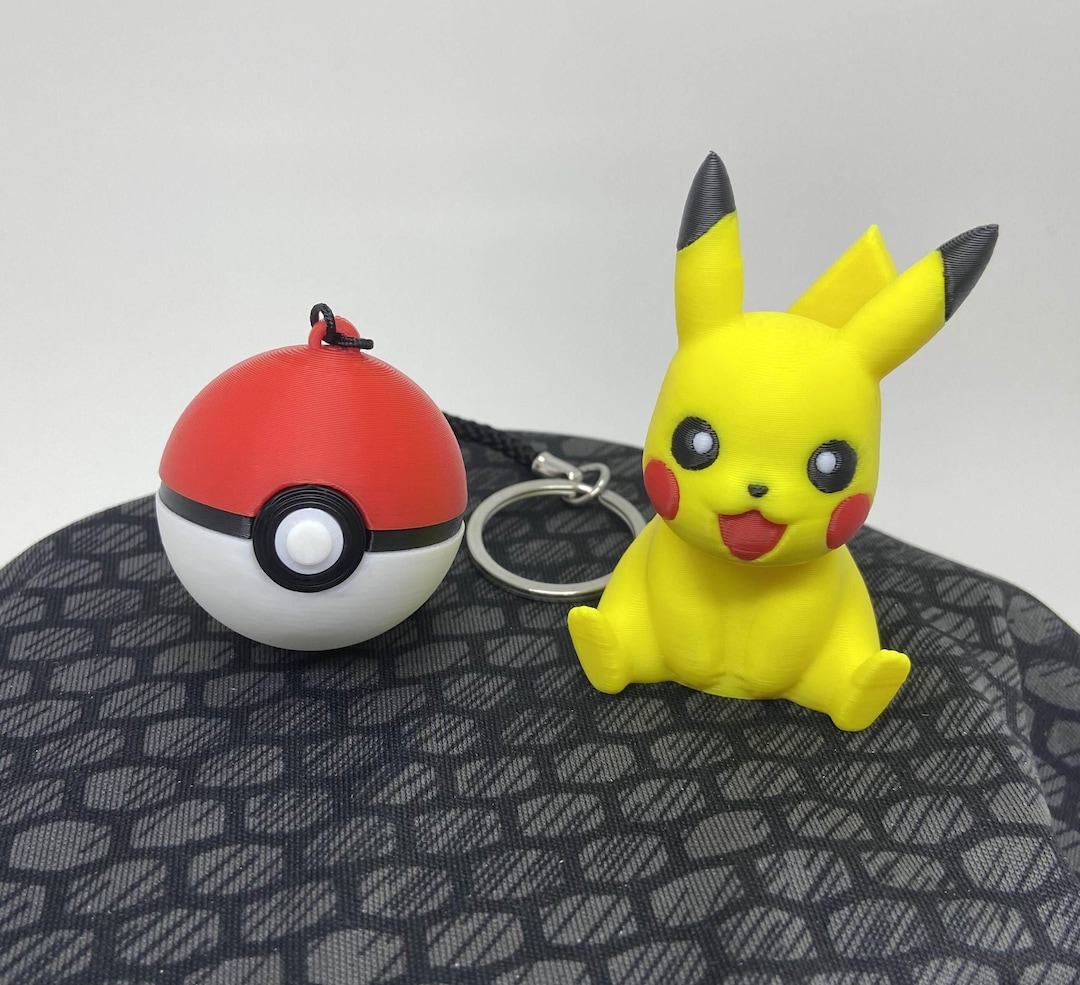 Pokeball Keychain, Pikachu, 3D Printed - Etsy