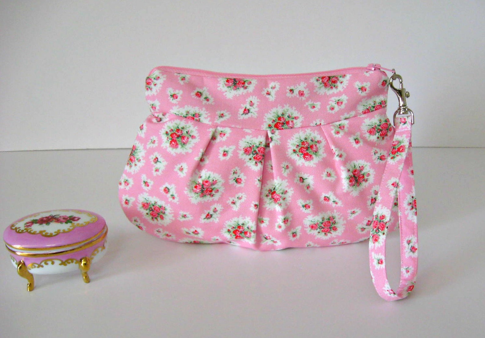 Rose Fabric Wristlet / Clutch - Etsy