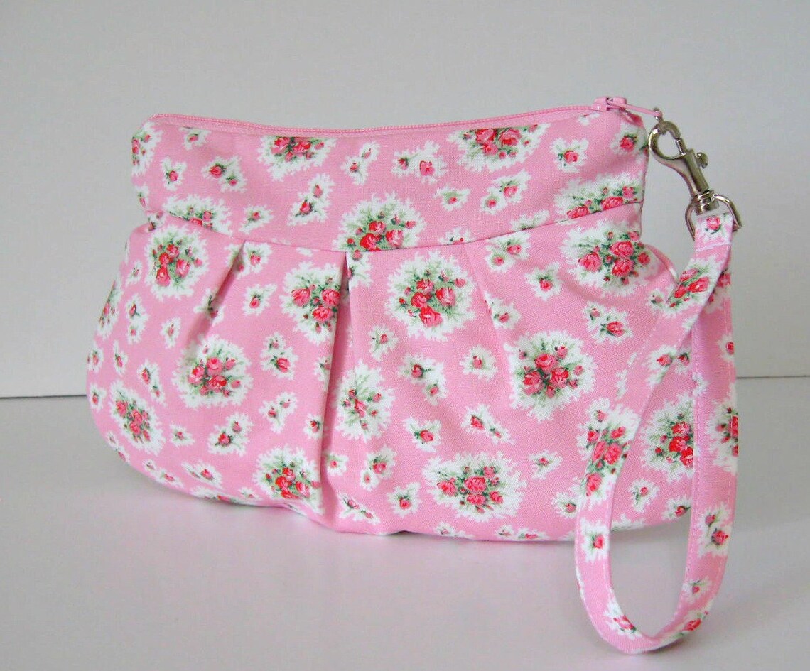 Rose Fabric Wristlet / Clutch - Etsy