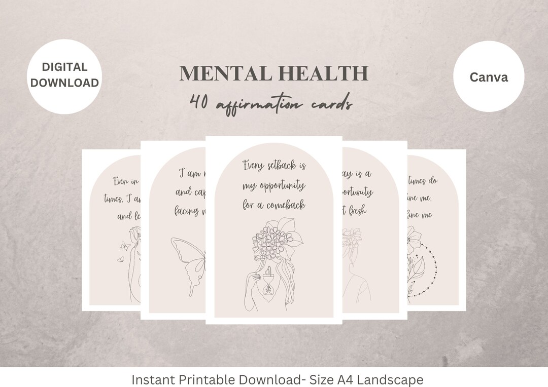 40 Affirmation Cards for Mental Health Positivity Mental Health ...