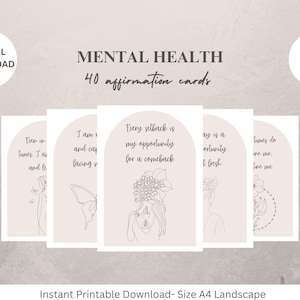 40 Affirmation Cards for Mental Health Positivity Mental Health ...