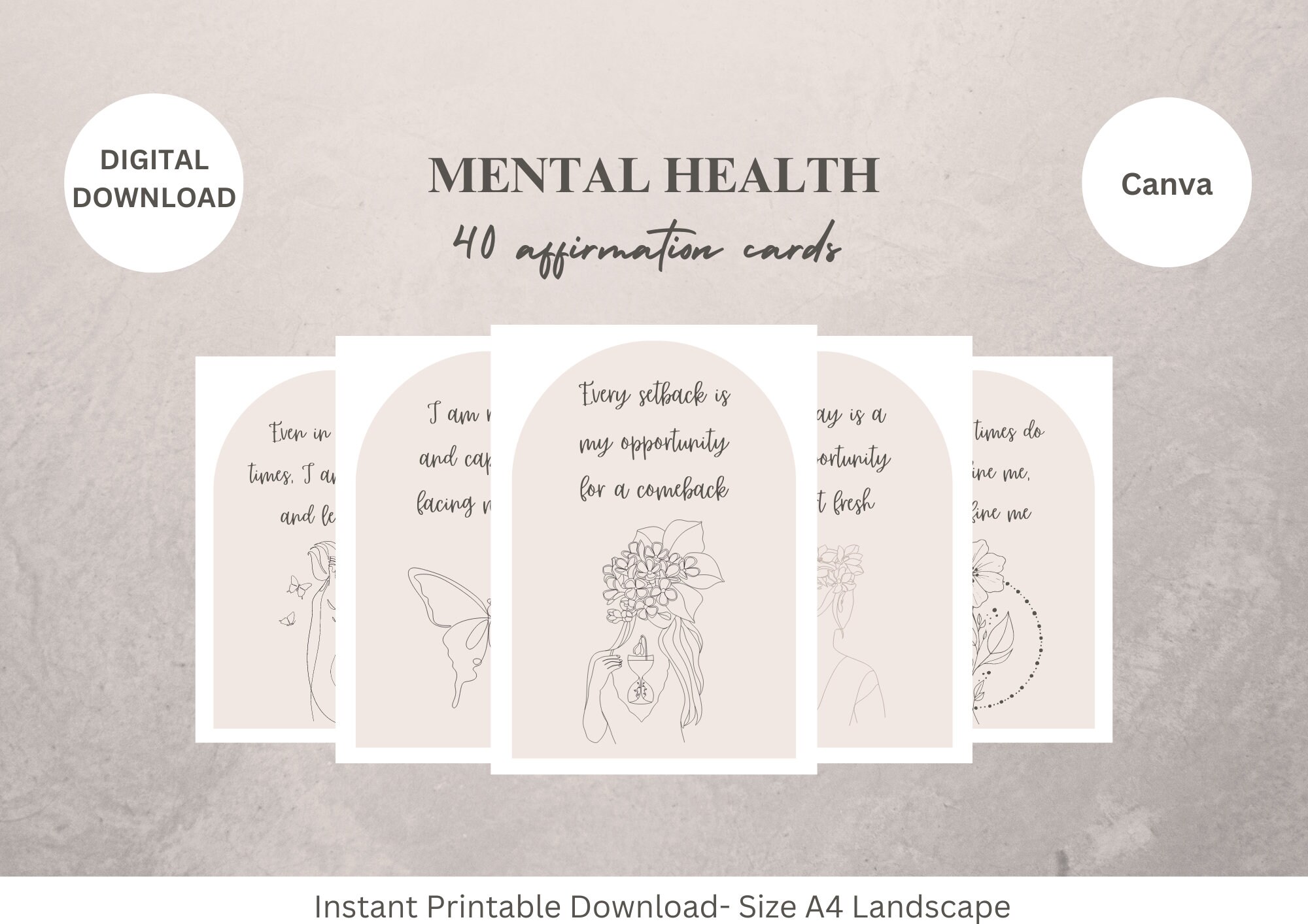 40 Affirmation Cards for Mental Health Positivity Mental Health ...