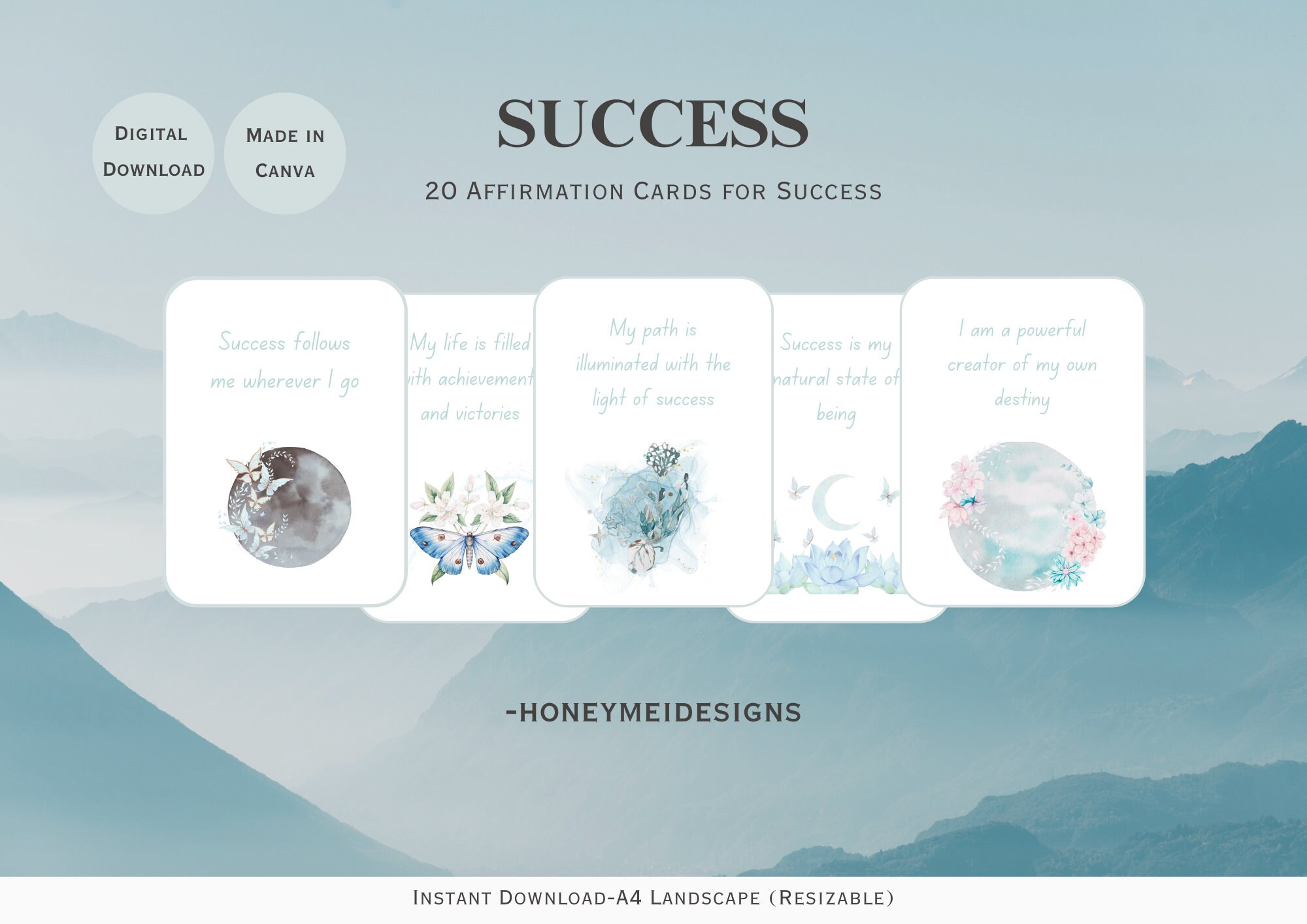 20 Affirmation Cards for Success Manifestation and Success Cards ...