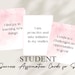 30 Student Affirmation Cards for Studies Encouragement and Motivational ...