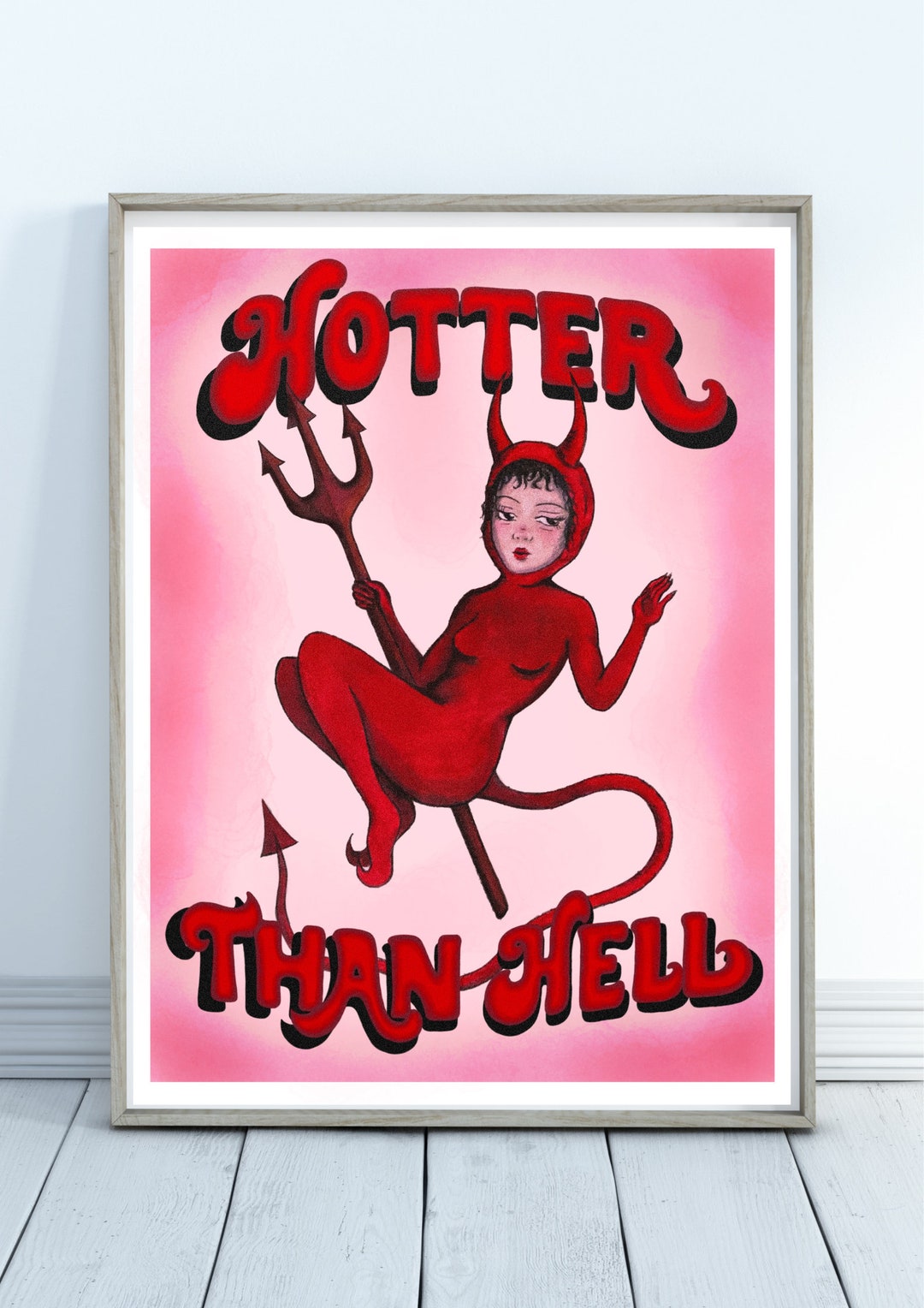 Pin up Devil Wall Art - Etsy