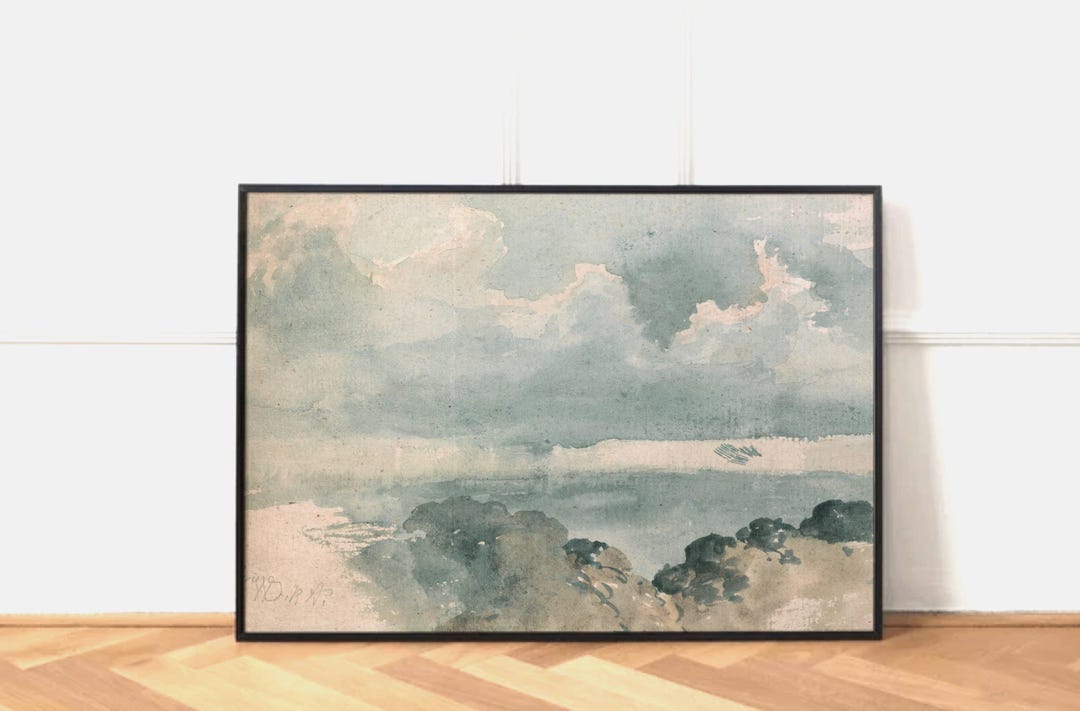 Watercolor Cloud Study. Watercolor Clouds Painting. Clouds Painting Print. Sky Painting Printed ...