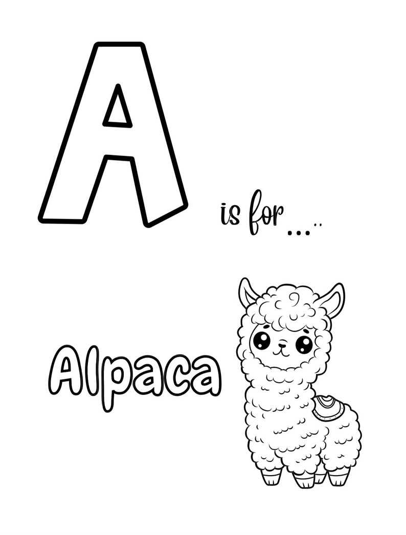 FARM ALPHABET Coloring Pages - Etsy
