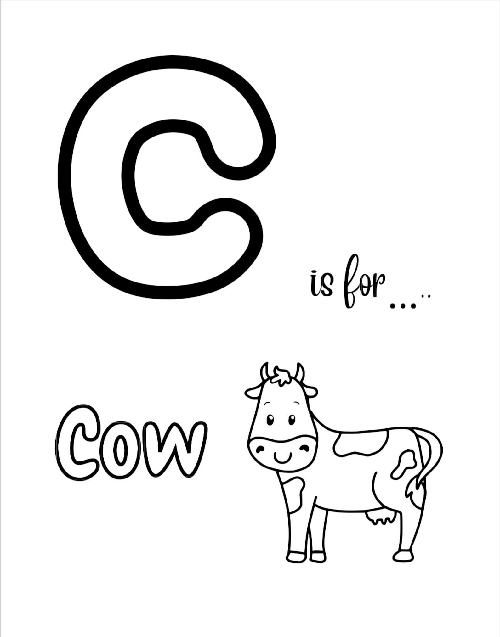 FARM ALPHABET Coloring Pages - Etsy