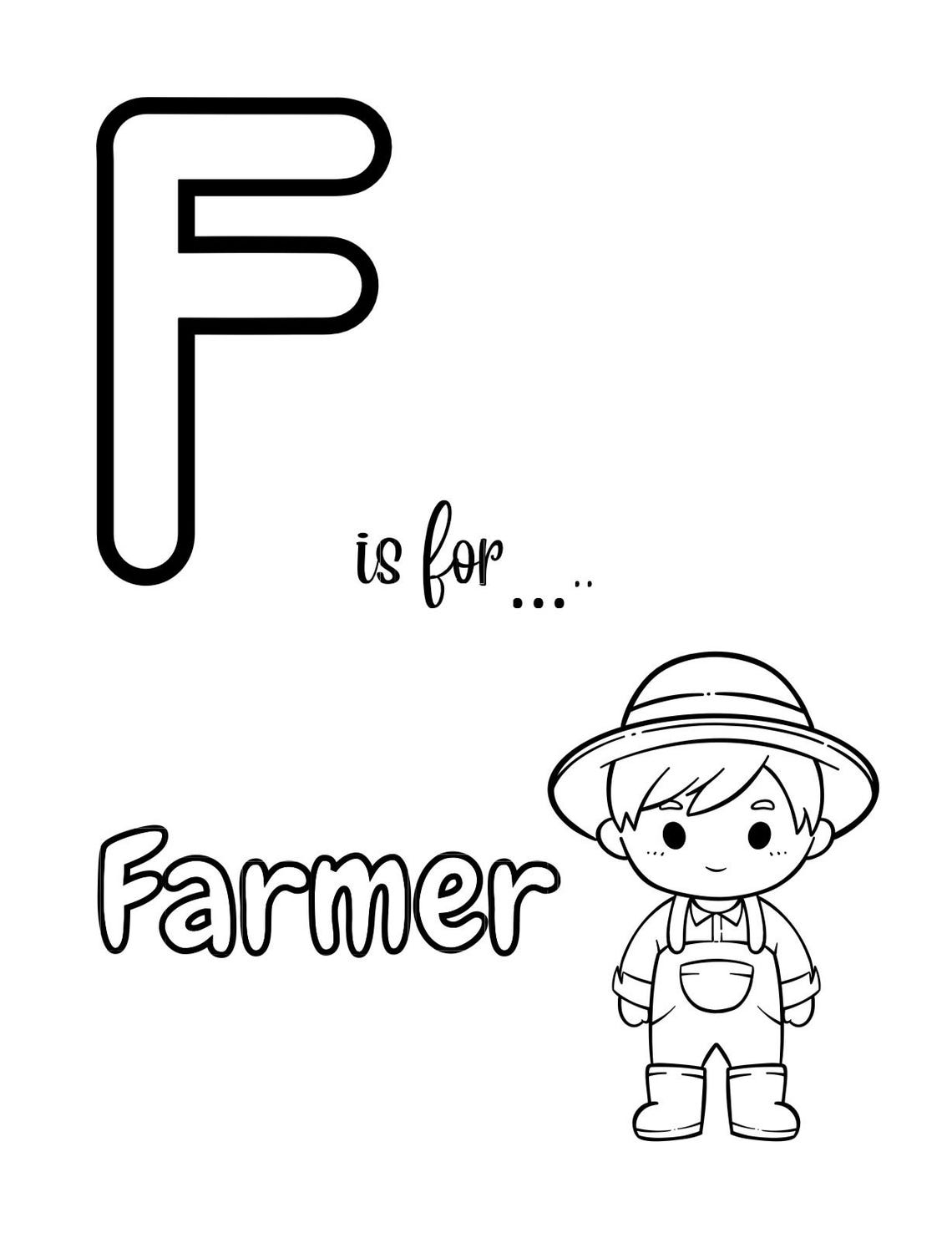FARM ALPHABET Coloring Pages - Etsy